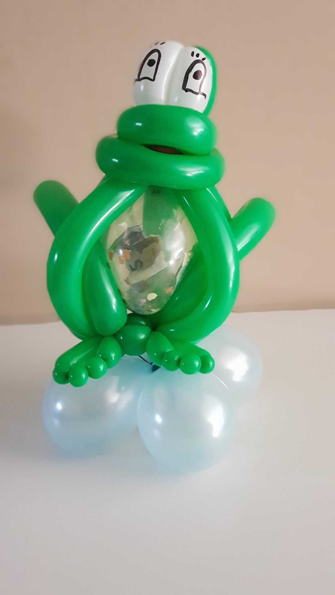 Frosch mit Geld im Bauch (Geldgeschenk) - Ballon-verdreher